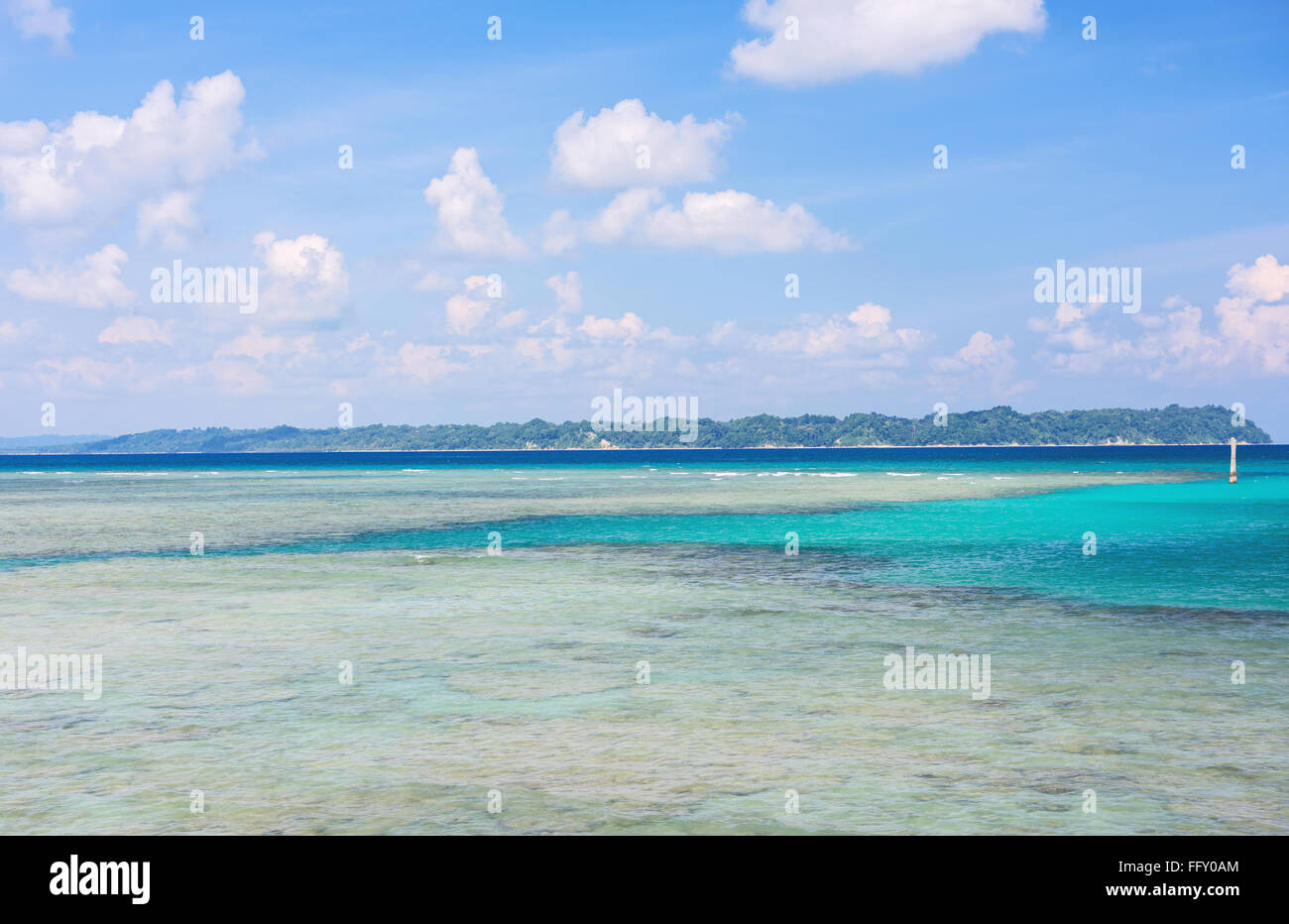 Blue water at Bharatpur beach in Neil island, Andaman, India Stock ...