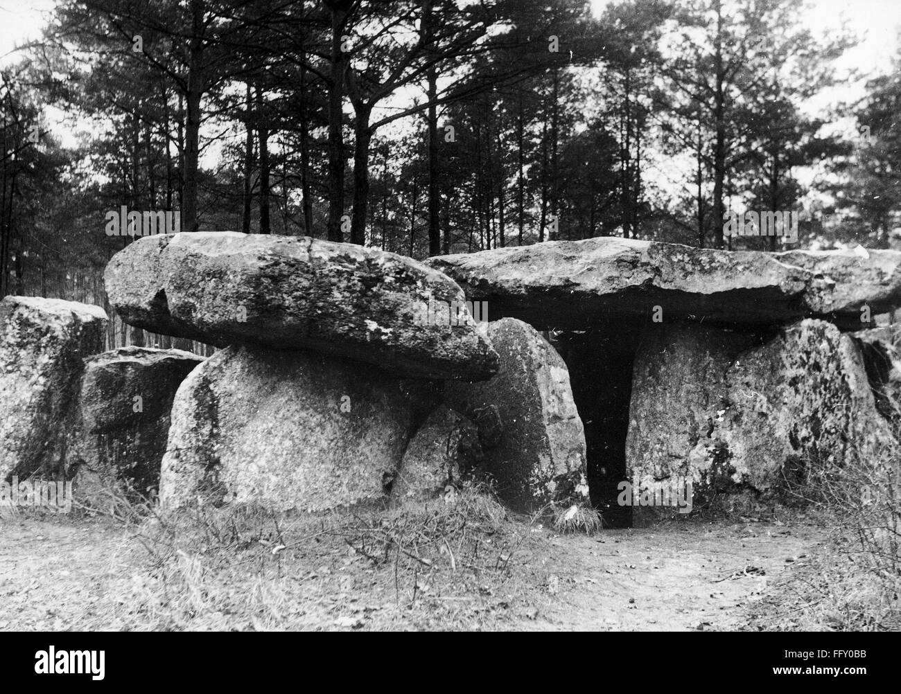 FRANCE: DOLMEN. /nThe remains of a dolmen, a type of megalithic tomb ...