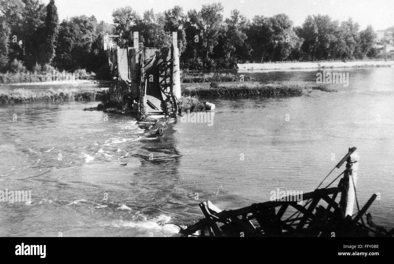 FRANCE: BRIDGE, 1944. /nA view of the St. Symphorien Bridge on the ...