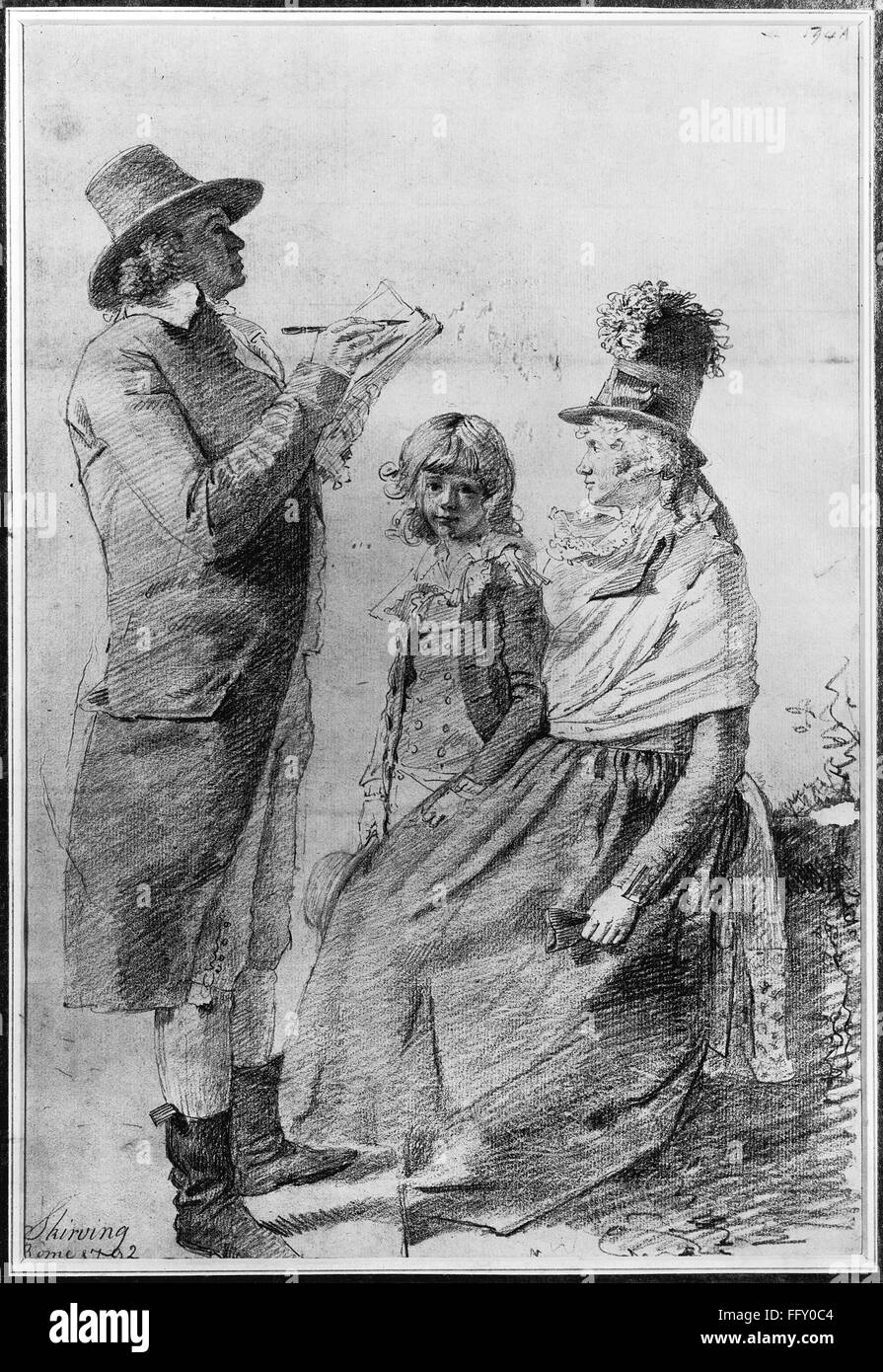 SKIRVING: ARTIST AND FAMILY. /nA man drawing in a sketchbook with his ...