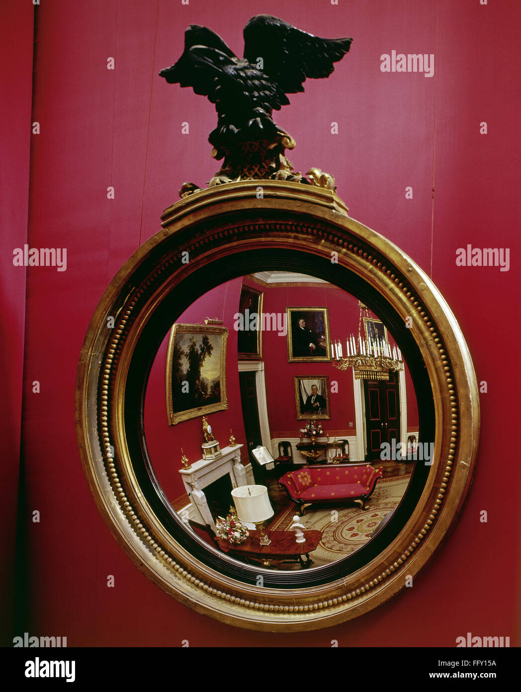 WHITE HOUSE: RED ROOM. /nView of the Red Room in the White House in the ...