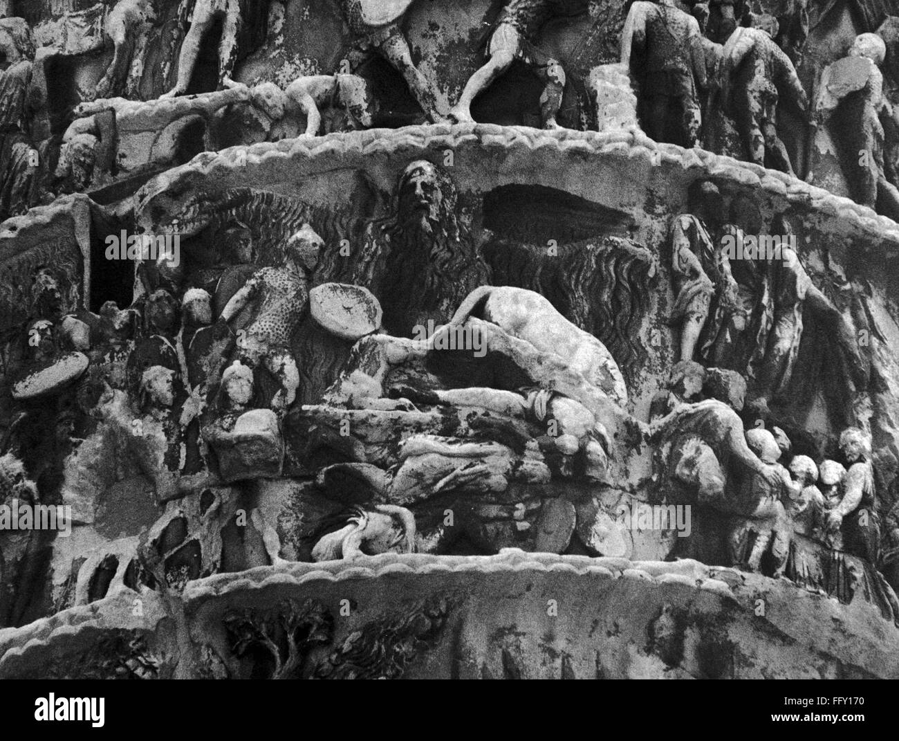 ROME: ANTONINA COLUMN. /nDetail of the 'miraculous rain,' featuring a ...