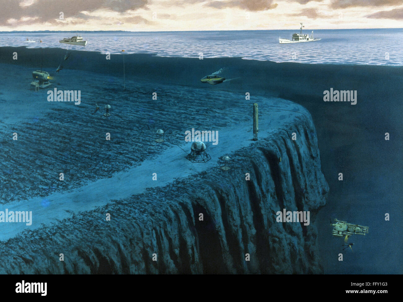 DIVING TESTS, 1975. /nScientific deep-sea diving tests off the coast of ...