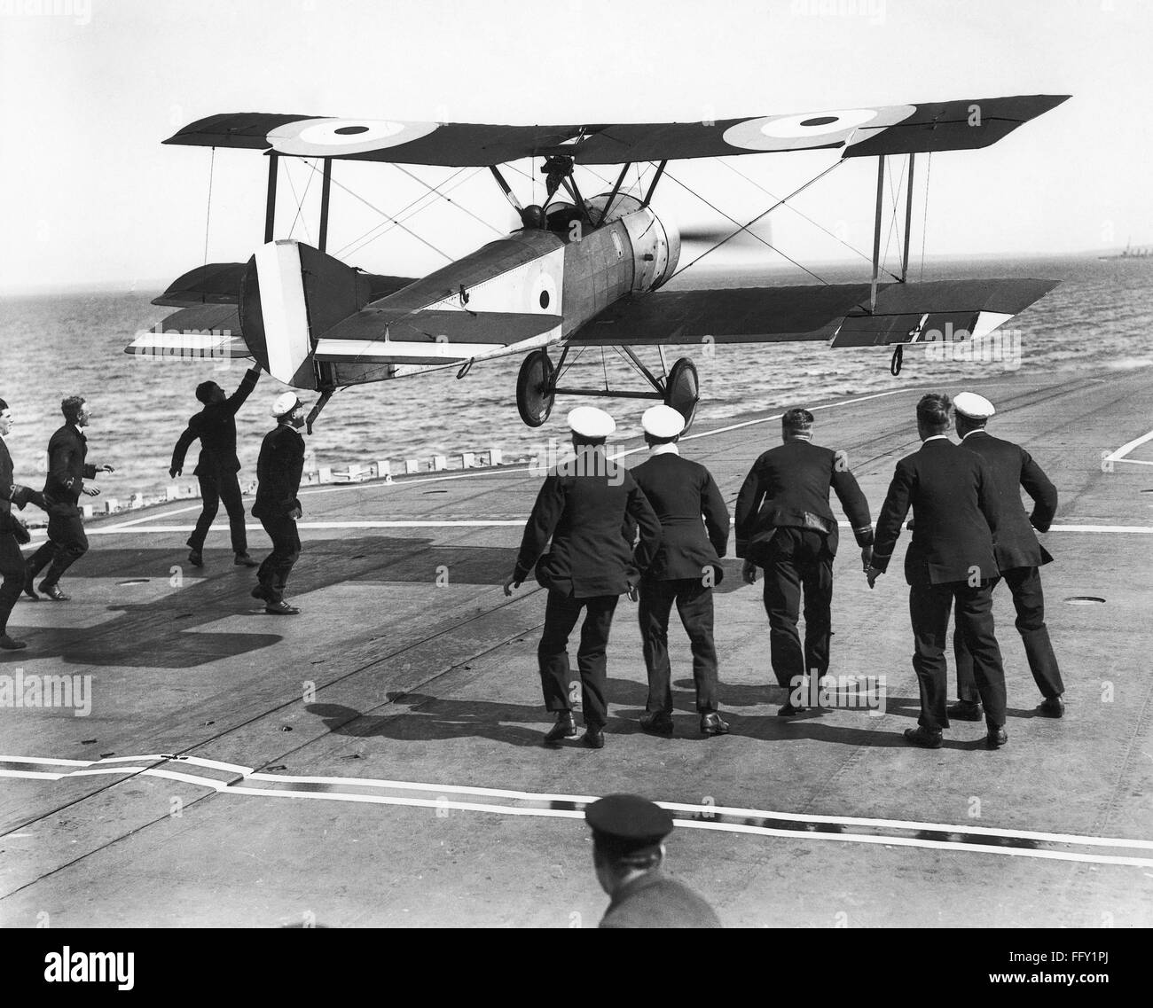 HMS 'FURIOUS' LANDING, 1917. /nSquadron Commander Edwin Harris Dunning ...