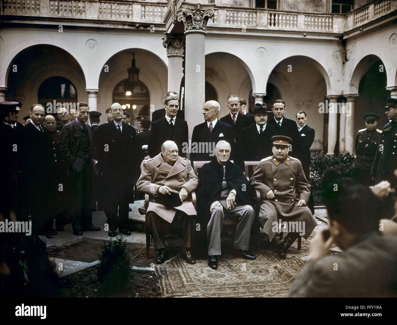 YALTA CONFERENCE, 1945. /nWinston Churchill, Franklin D. Roosevelt and ...