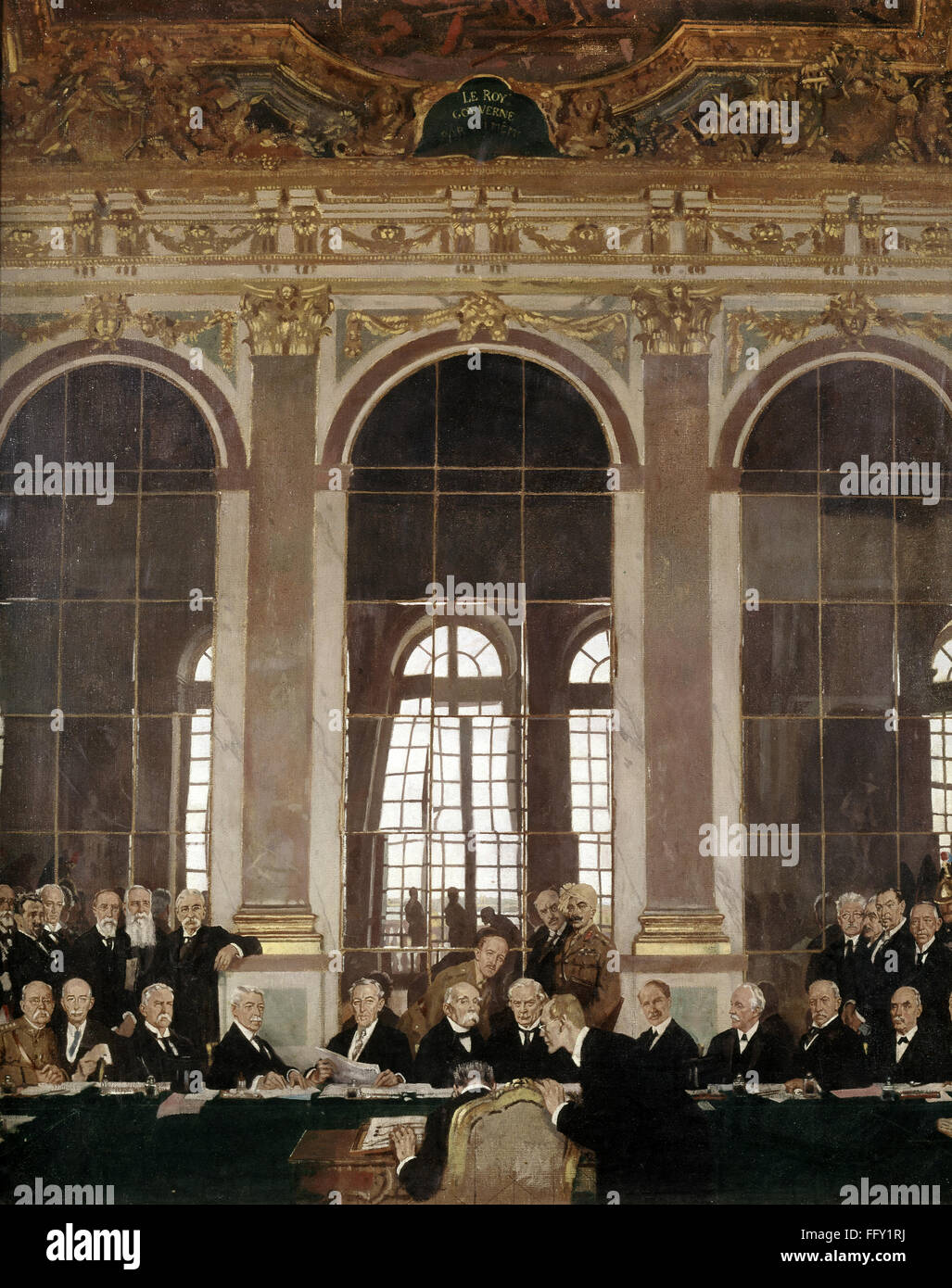 TREATY OF VERSAILLES, 1919. /nDiplomats including the 'Big Four ...