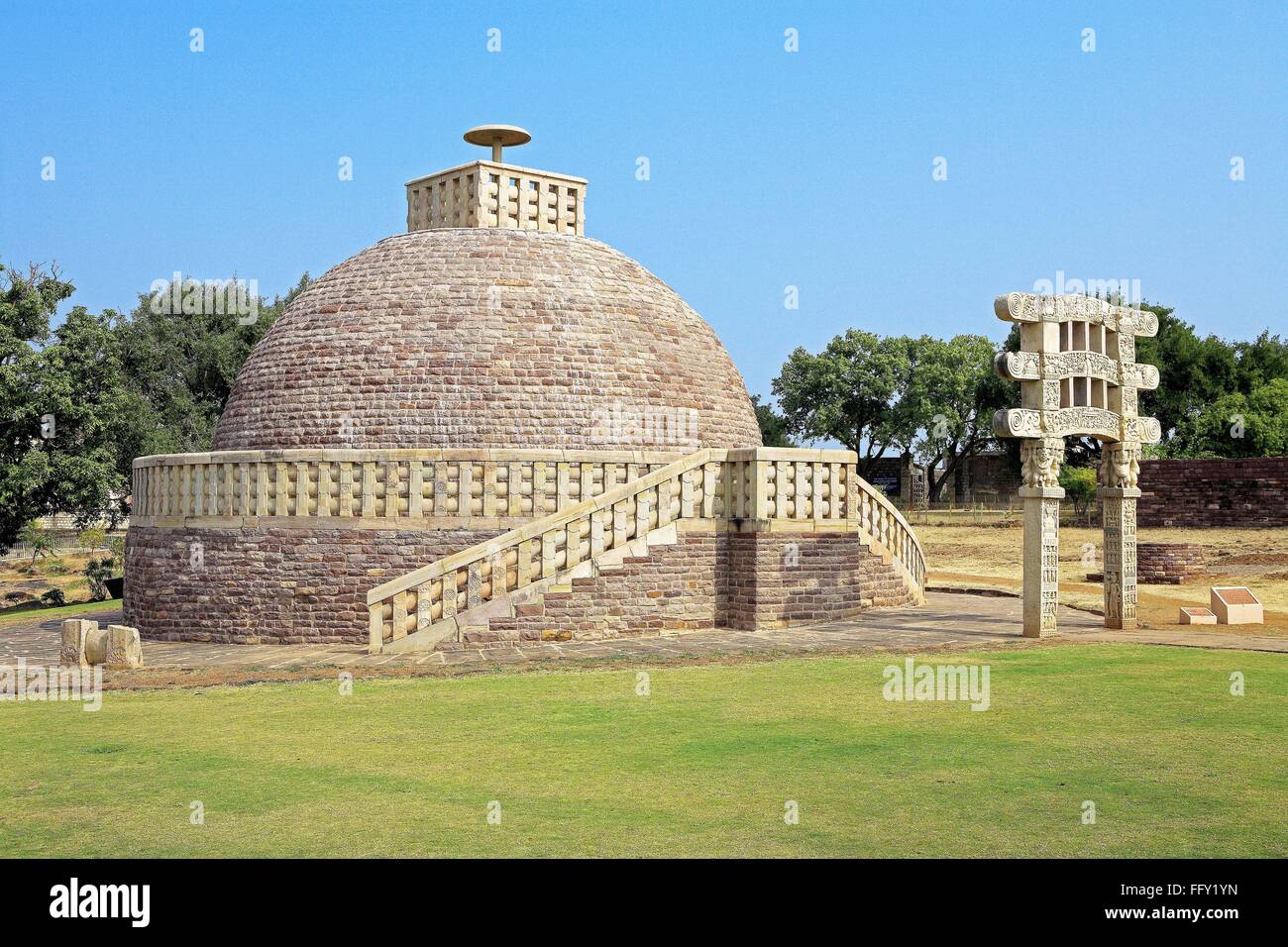 Stupa 3 wall encircling and steps to go up with gateway situated ...