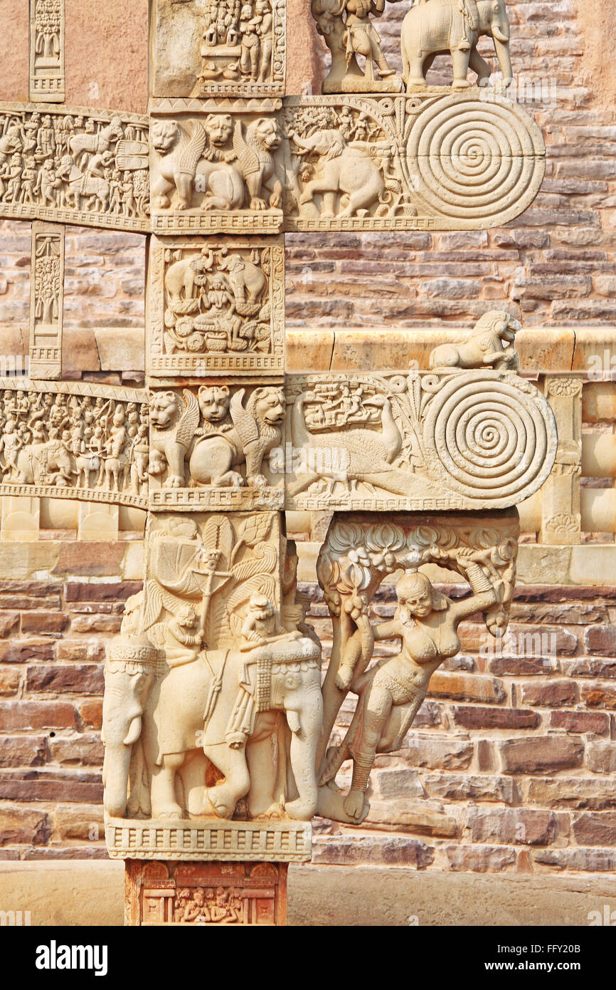 Details of north pillar of eastern gateway with two pales showing ...
