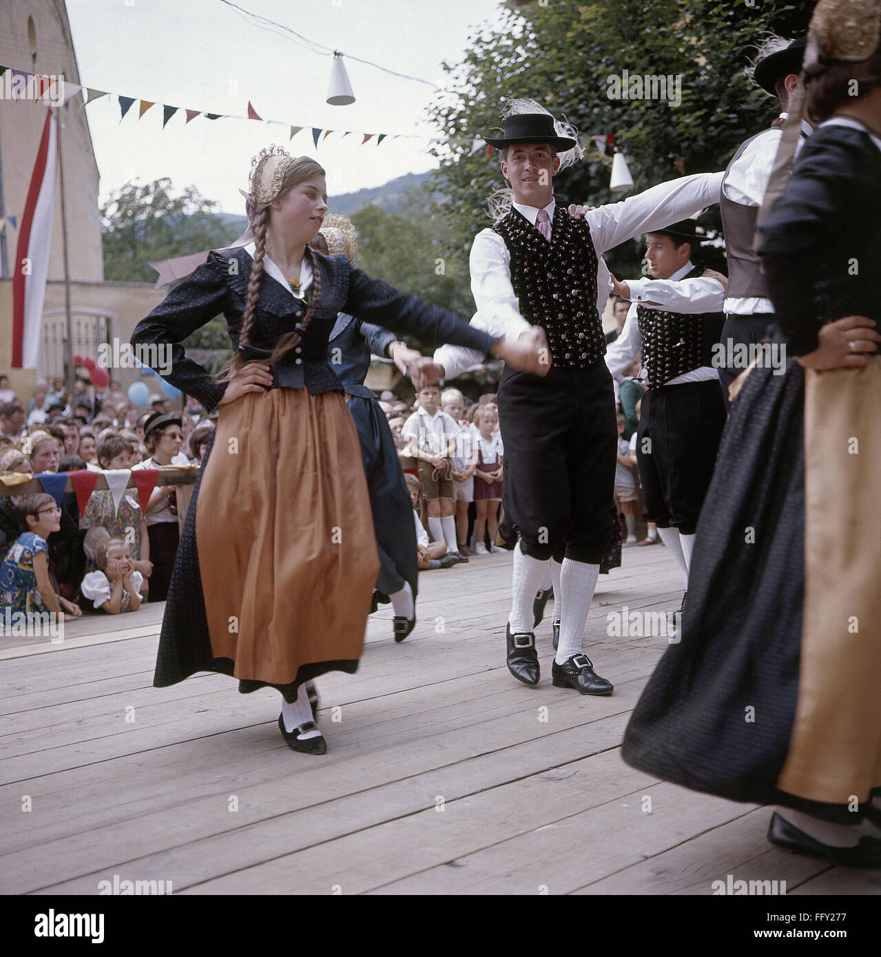 AUSTRIA: FOLK DANCERS. /nYoung folk dancers wearing traditional ...