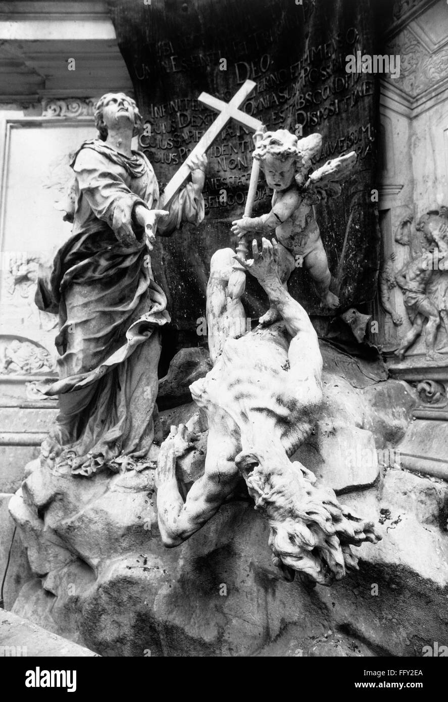 VIENNA: PESTS─ULE. /nDetail from the PestsΣule (Plague Column) in ...