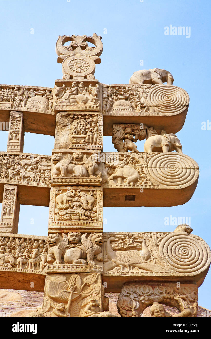 Details of north pillar of eastern gateway three pales showing stories ...