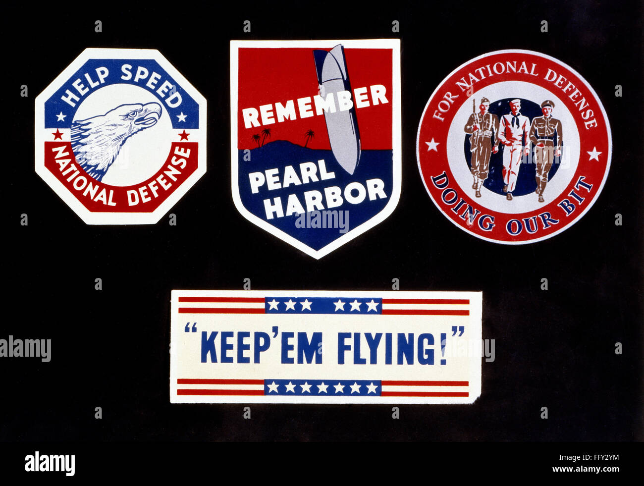 WORLD WAR II: EMBLEMS. /nVarious patriotic emblems distributed in ...