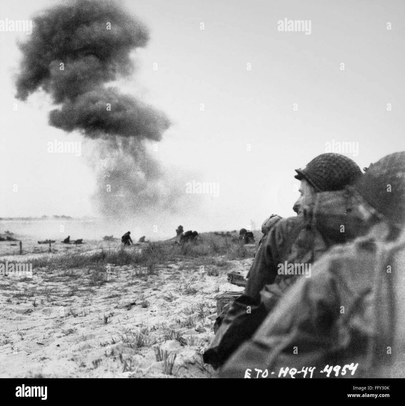 WORLD WAR II: NORMANDY. /nAmerican troops push into Normandy under fire ...