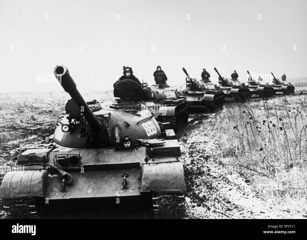 SOVIET TANKS, 1978. /nSoviet tanks during a tactical exercise, 2 July ...