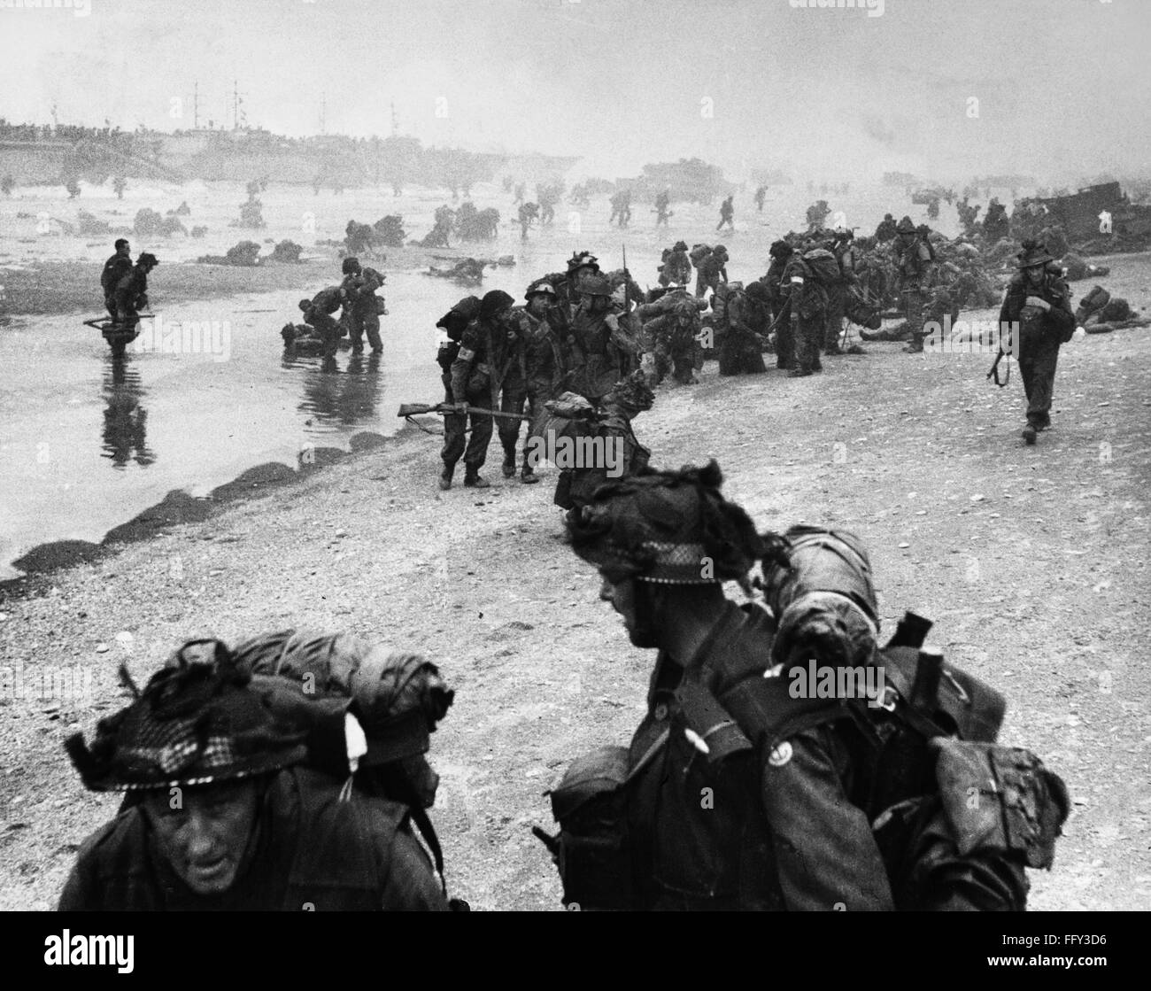 WORLD WAR II: NORMANDY. /nAllied troops on the beach of Normandy during ...