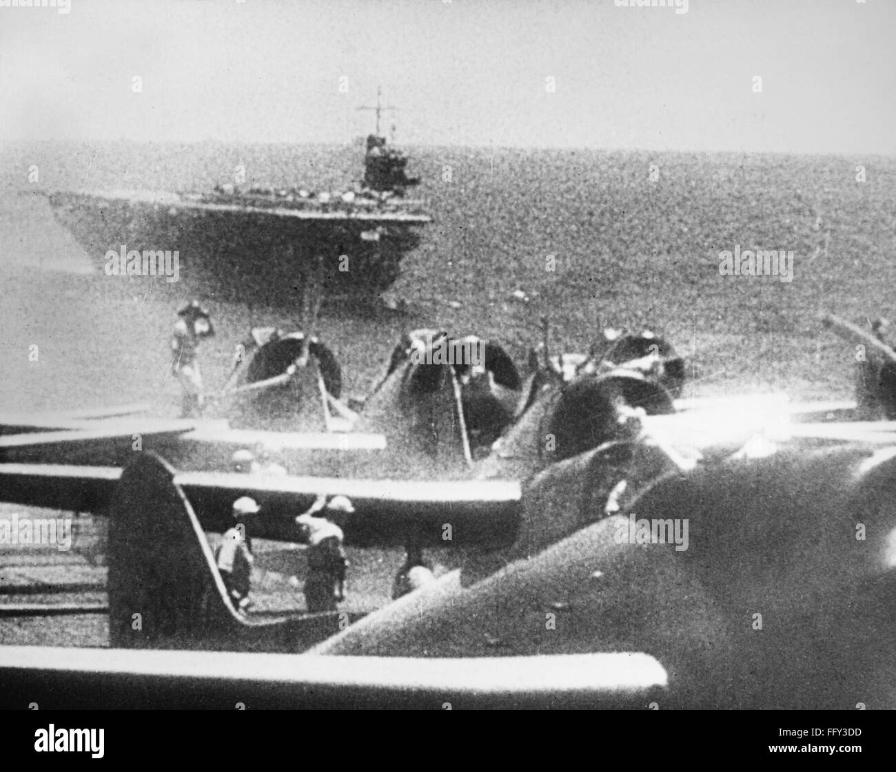 WORLD WAR II: PEARL HARBOR. /nJapanese planes being fueled and prepared ...