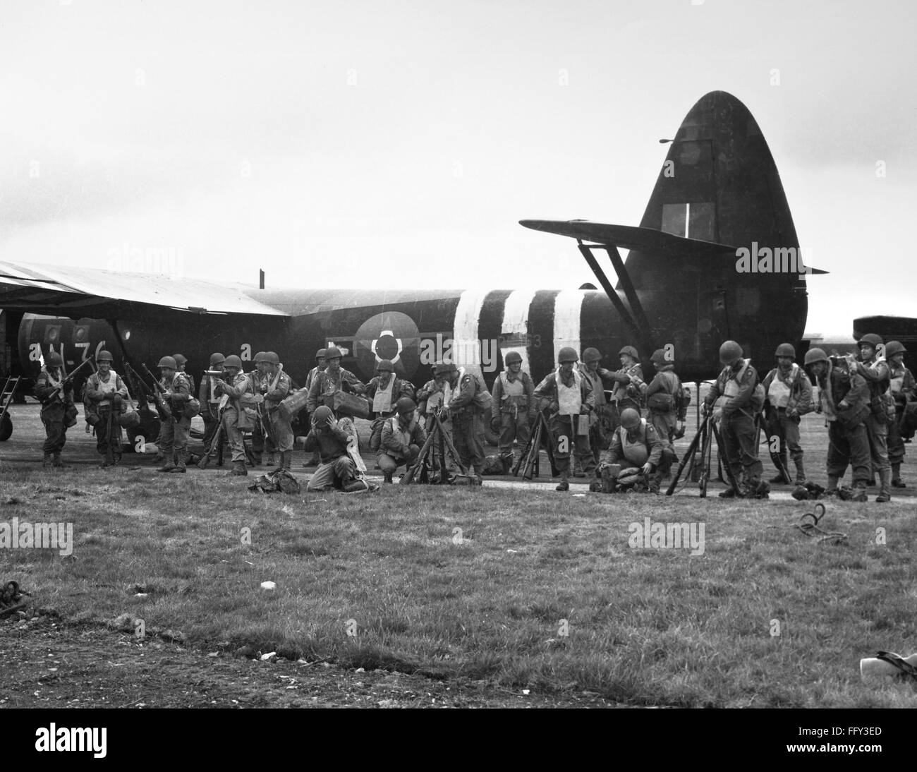 WORLD WAR II: AIR FORCE. /nMembers of the 439th Troop Carrier Group ...