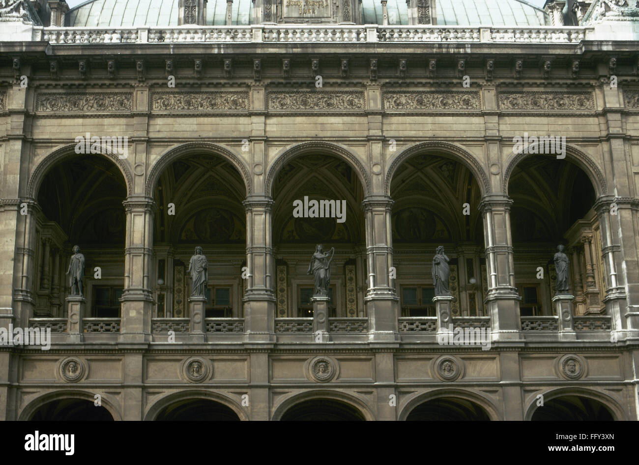 VIENNA: HOFOPER. /nDetail from the facade of the State Opera House ...