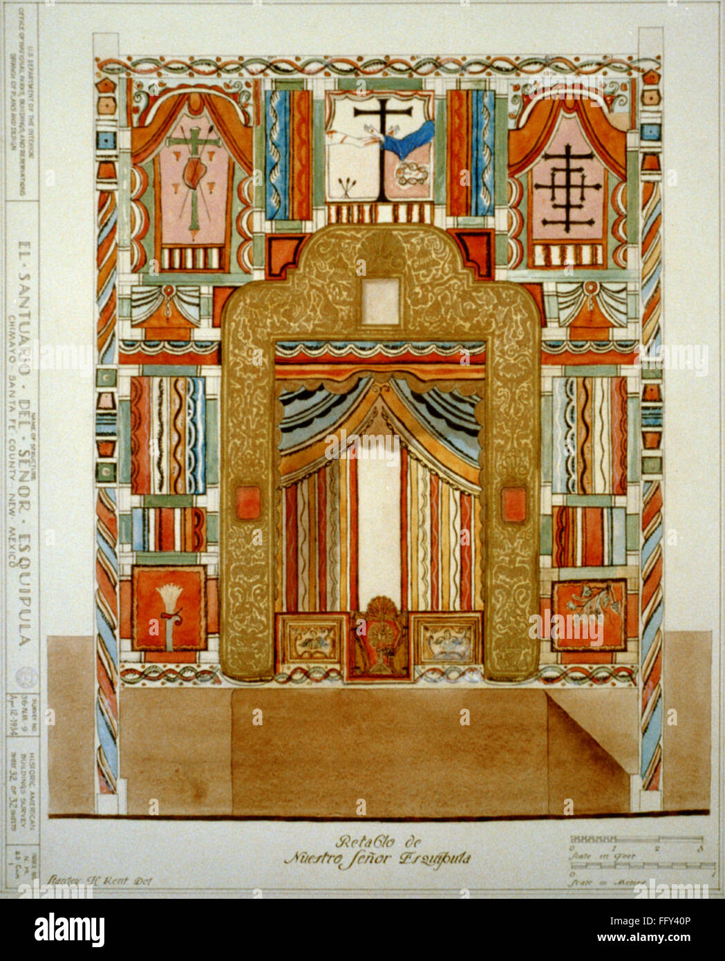 RETABLO, 1816./nArchitectural drawing for the retablo in El Santuario ...