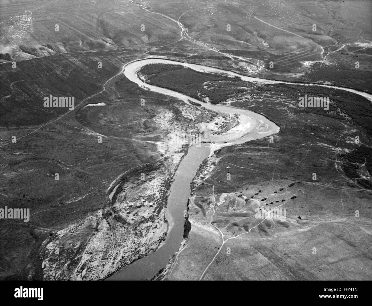 JORDAN RIVER, c1931. /nAerial view of the Jordan Rift Valley and Jordan ...