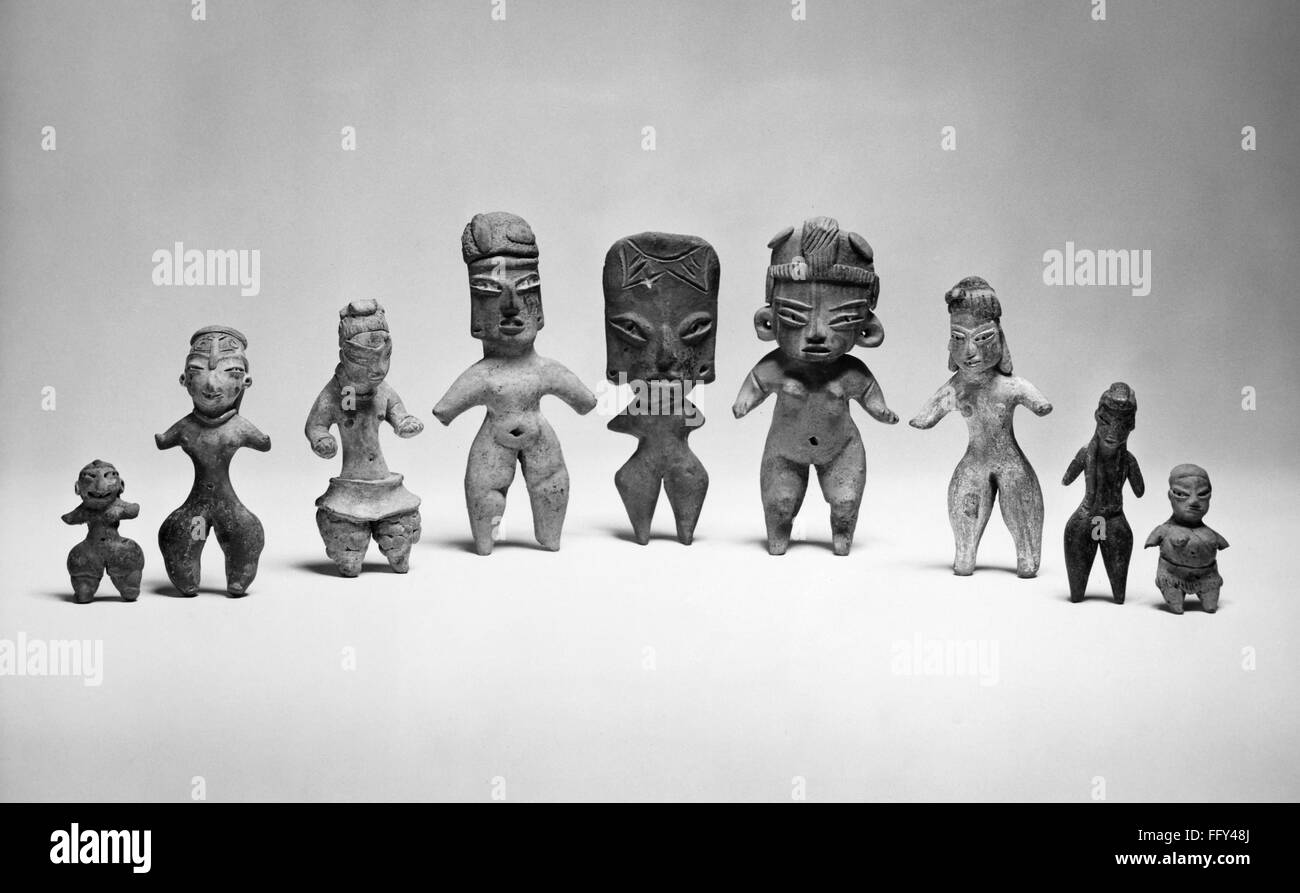 PRE-COLUMBIAN FIGURES. /nGroup of Pre-Columbian figures from various ...