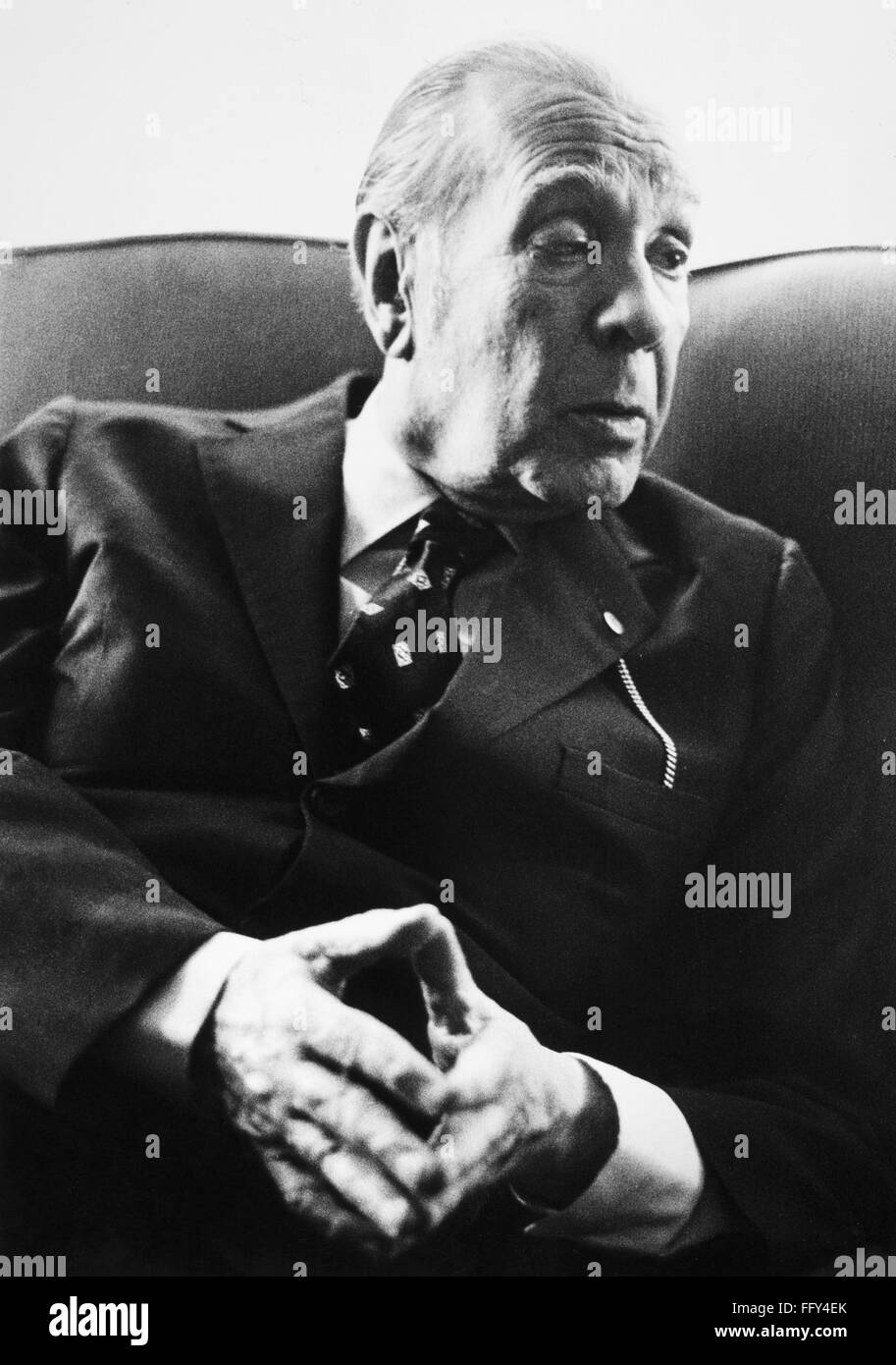 JORGE LUIS BORGES (1899-1986). /nArgentine writer. Photograph, 1976 ...