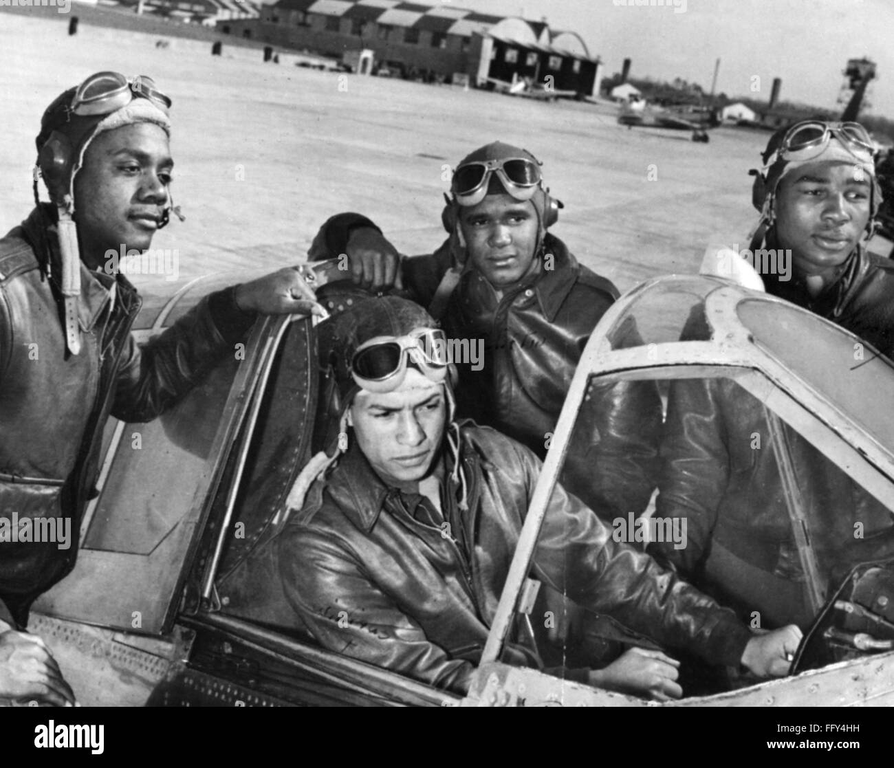 WWII: TUSKEGEE AIRMEN. /nMembers of the first group of African American ...