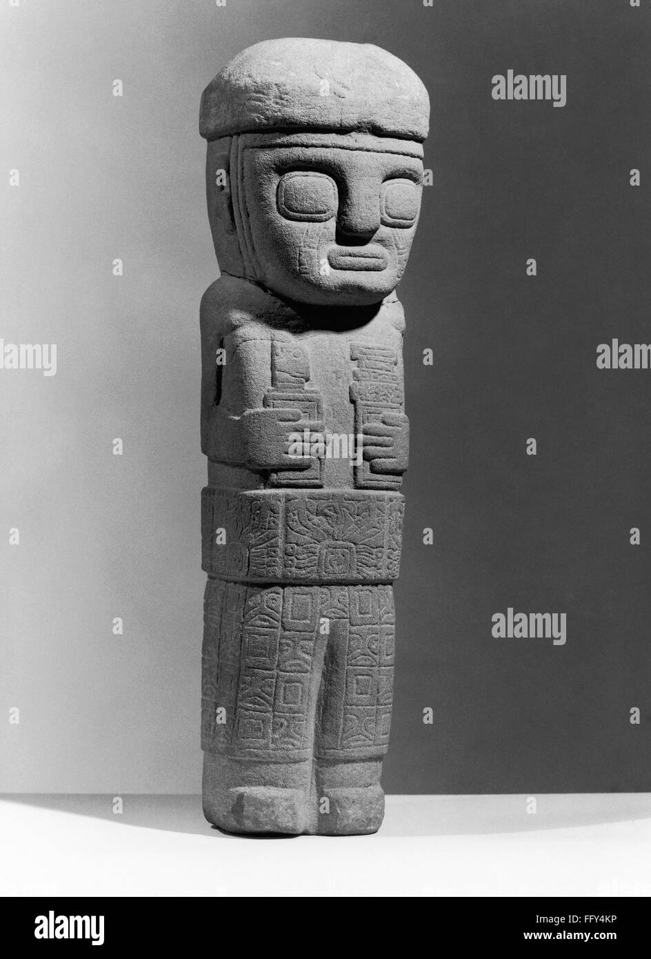 BOLIVIA: TIAHUANACO STATUE. /nStone sculpture by the Tiahuanaco culture ...