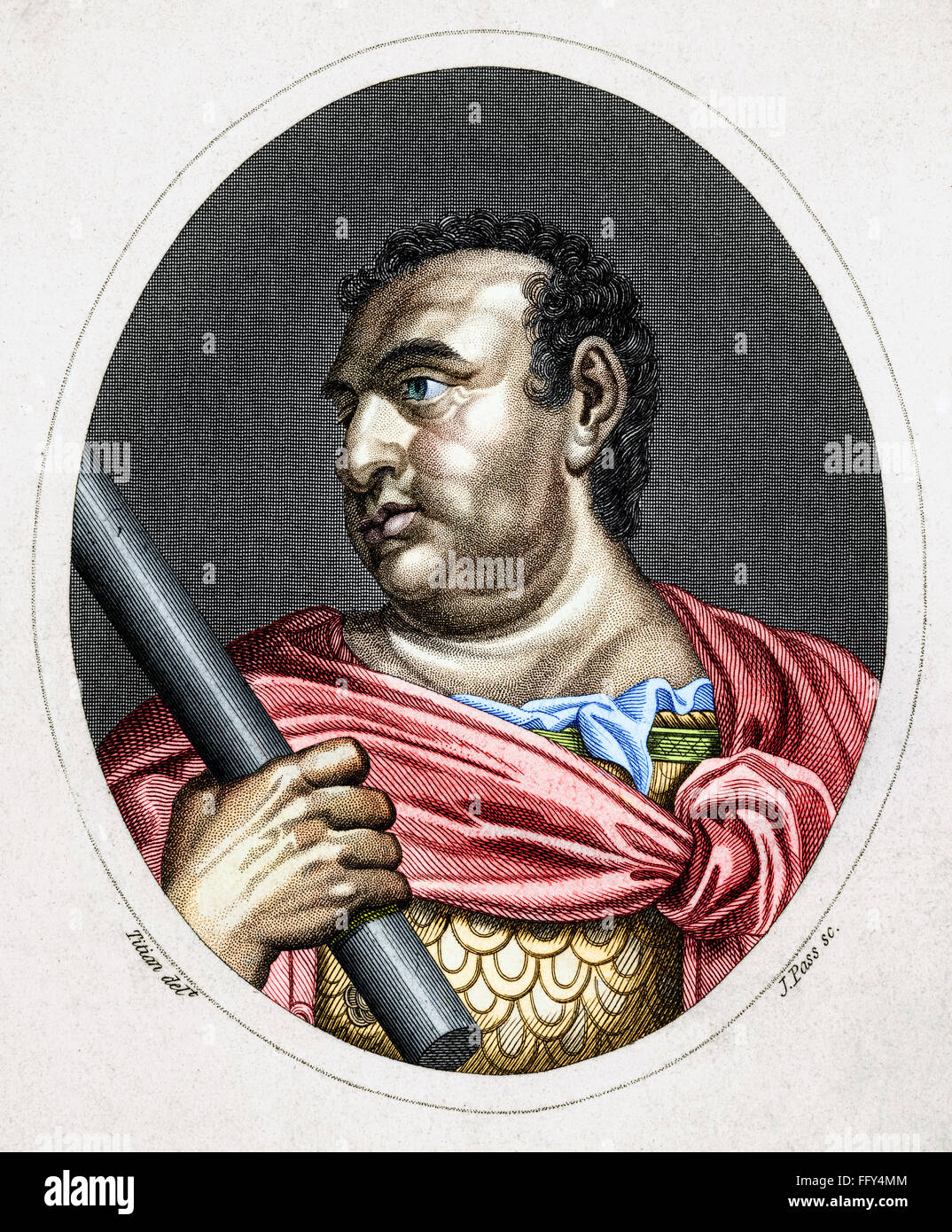 AULUS VITELLIUS (15-69 A.D.). /nRoman emperor, 69 A.D. Line and stipple ...