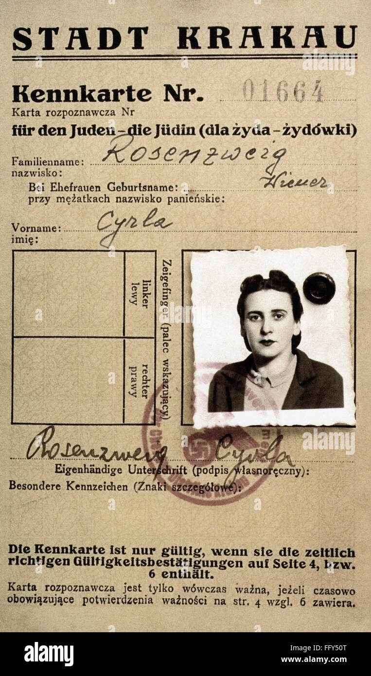 HOLOCAUST I.D. CARD. /nPhoto identification card with the official ...