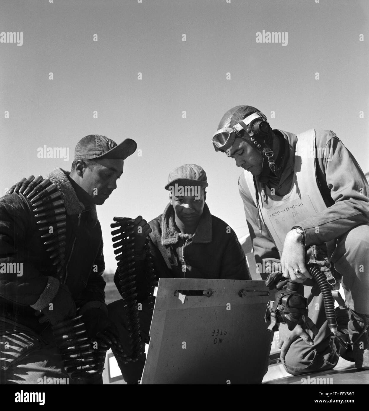 WWII: TUSKEGEE AIRMEN, 1945. /nTuskegee Airment Roscoe Brown, Marcellus ...