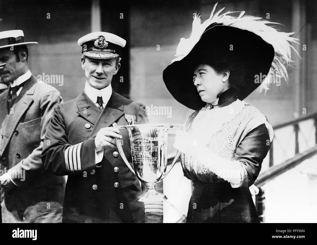 ROSTRON AND BROWN, 1912. /nMargaret 'Molly' Brown presenting a trophy ...