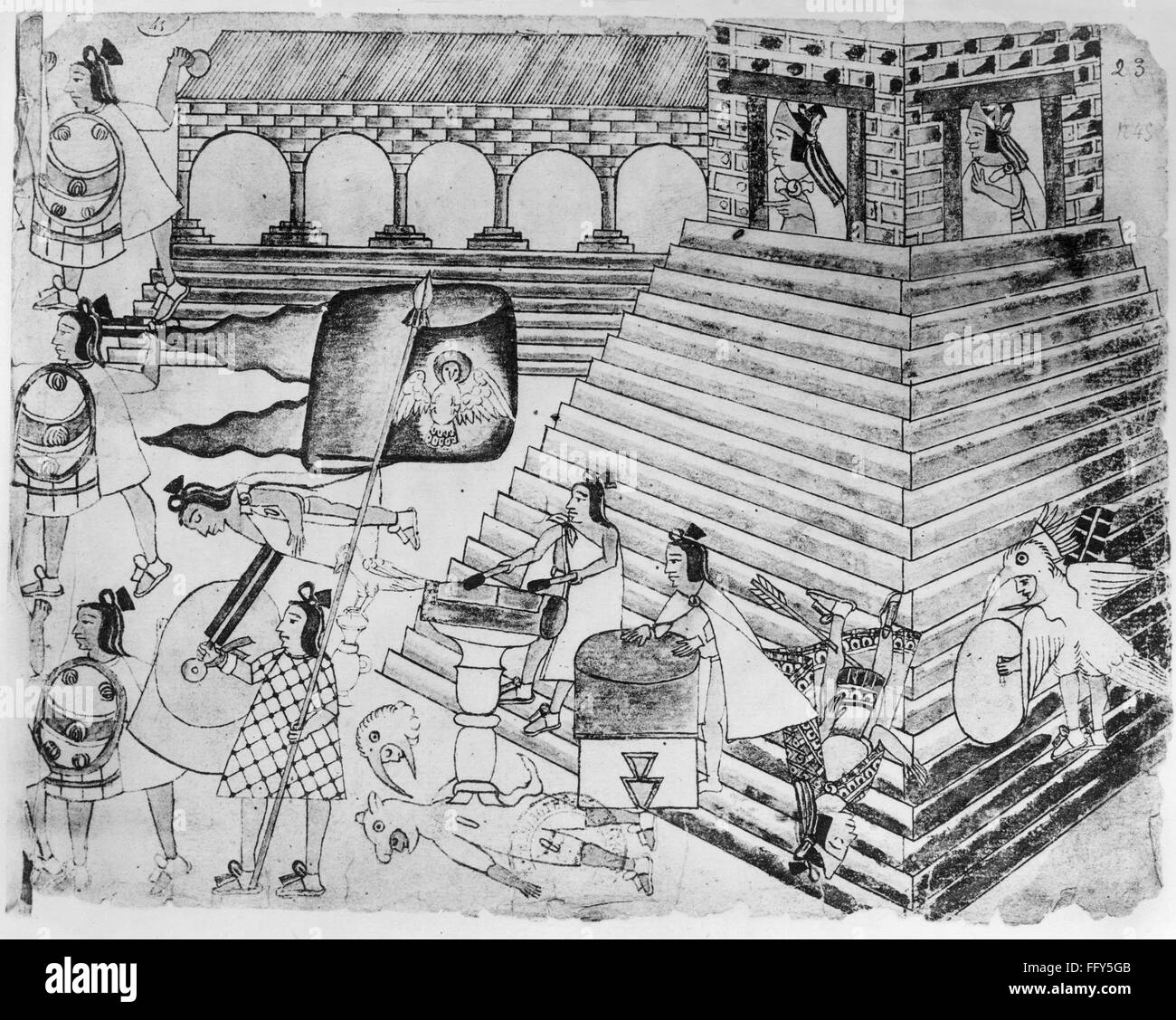 AZTEC: CODEX AZCATITLAN. /nDrawing from the Aztec Codex Azcatitlan ...