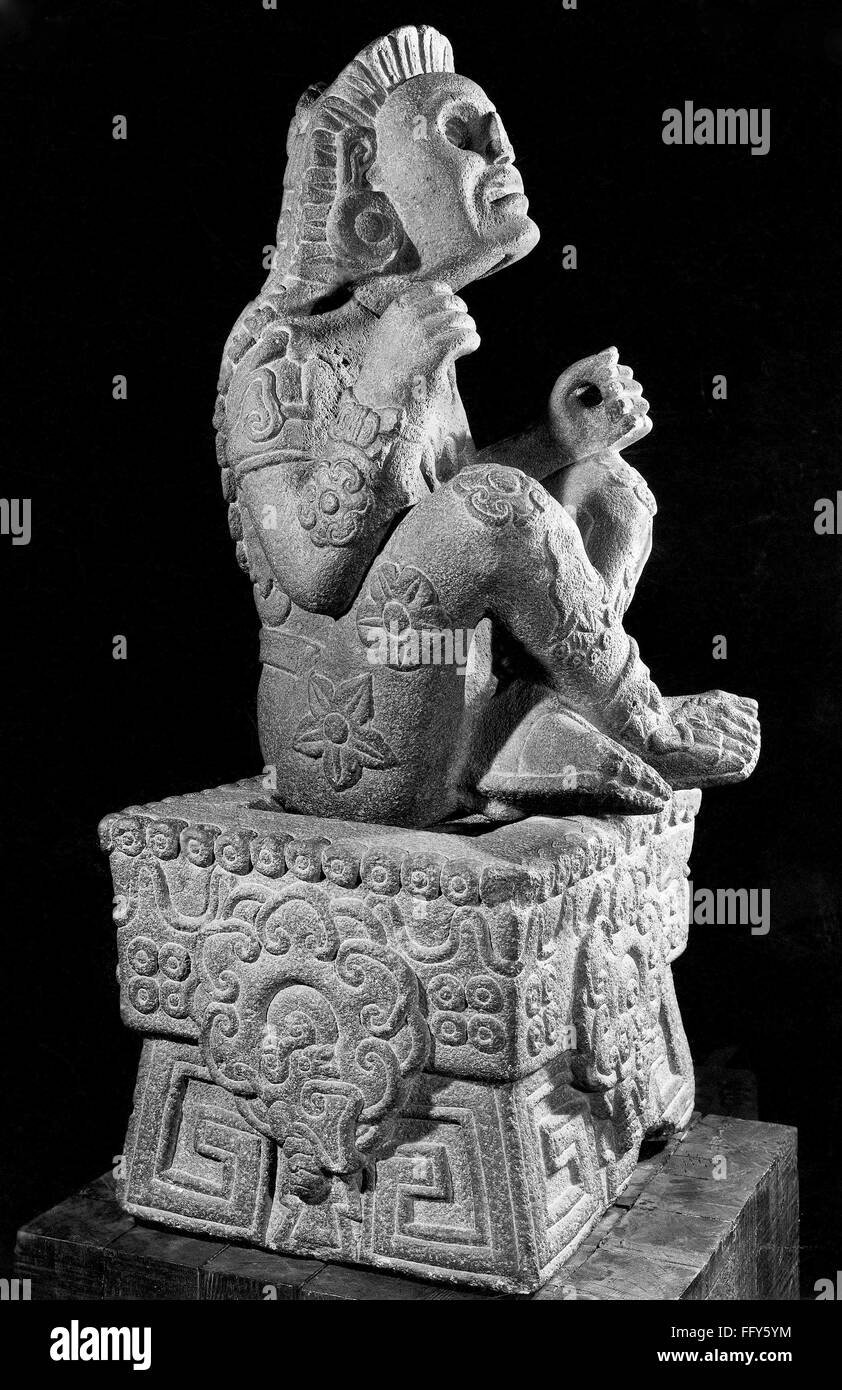AZTEC: XOCHIPILLI. /nStone sculpture of Xochipilli, the Aztec god of ...