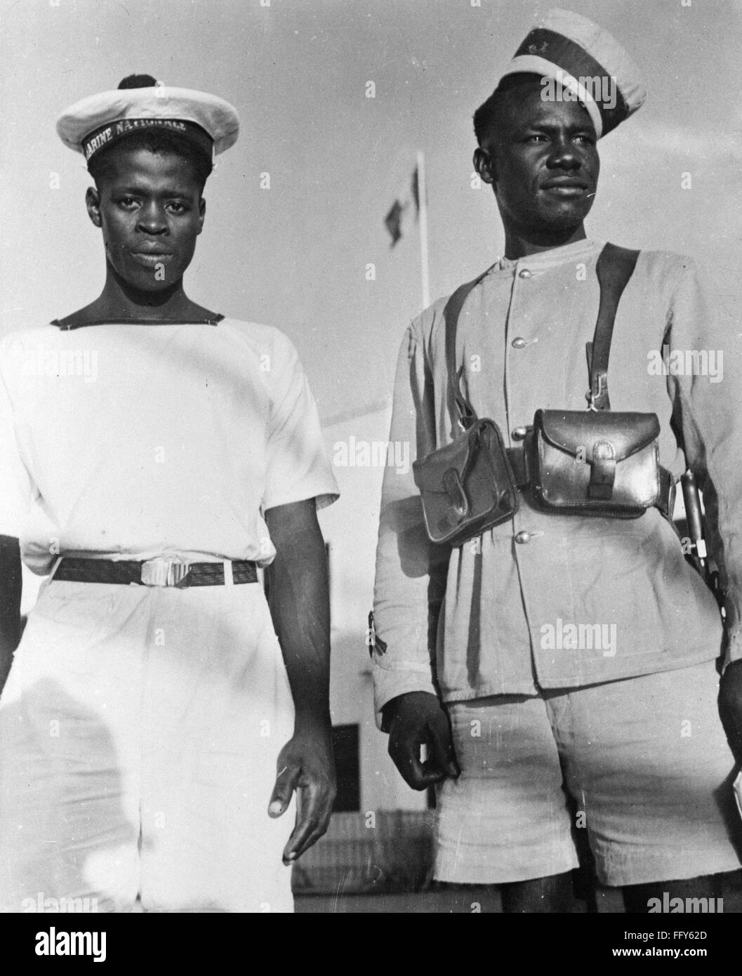 WORLD WAR II: LIBYA. /nMembers of the Free French Naval Force (left ...