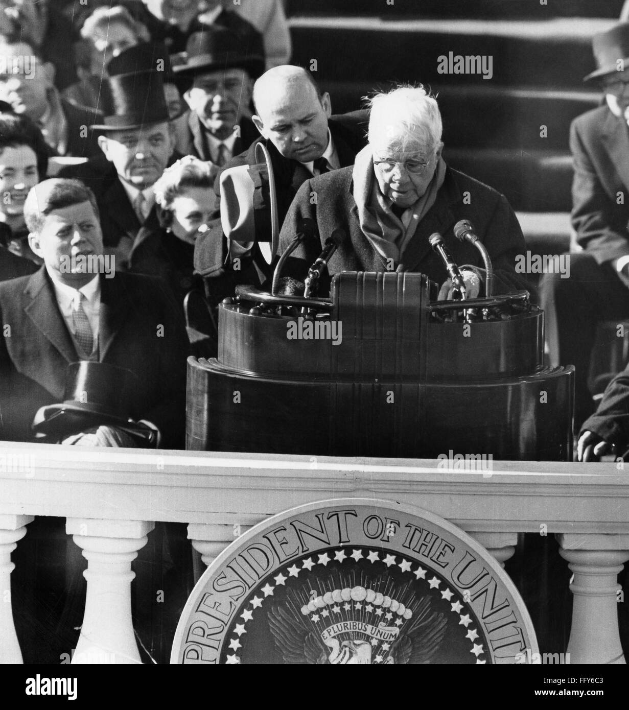 ROBERT LEE FROST (1874-1963). /nAmerican poet. Reciting a poem at the ...