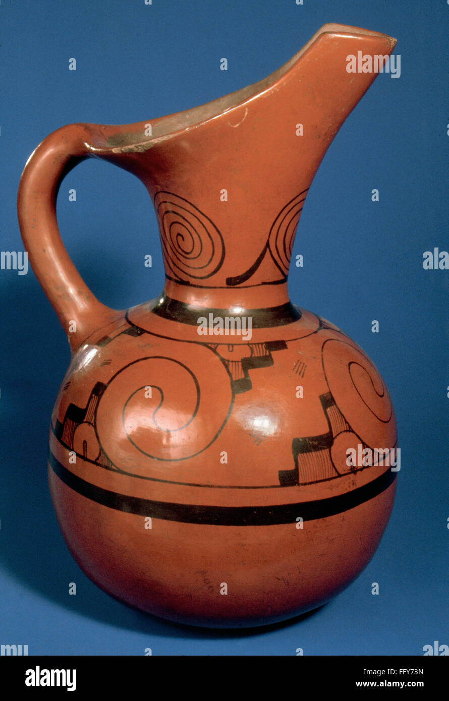 MEXICO: AZTEC JAR. /nOcher jar with painted black designs. Aztec, 1324 ...