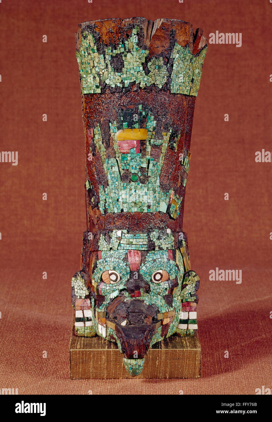 MEXICO: AZTEC HEADDRESS. /nAztec headdress in the shape of the rain and ...