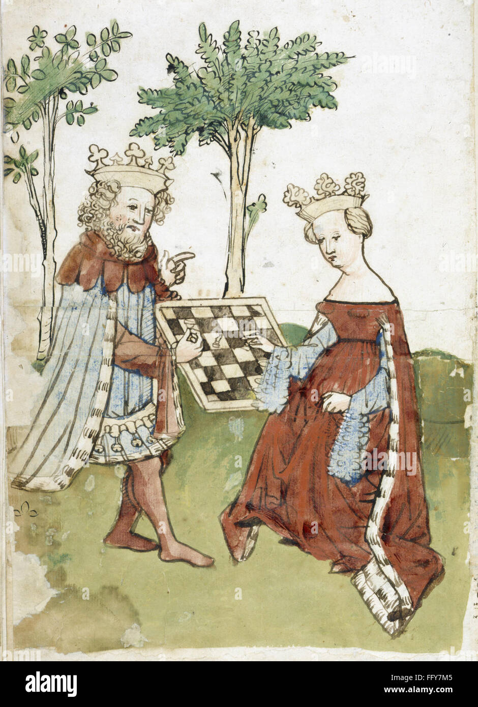 This image of a king and queen playing chess symbolizes strategic ...