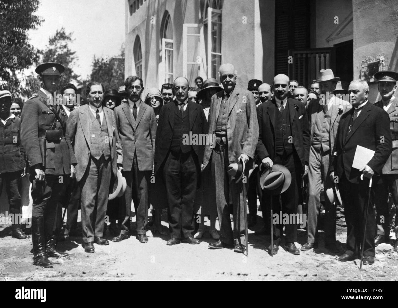 TEL AVIV: ZIONISTS, c1925. /nLeft to right, beside the guard: Meir ...