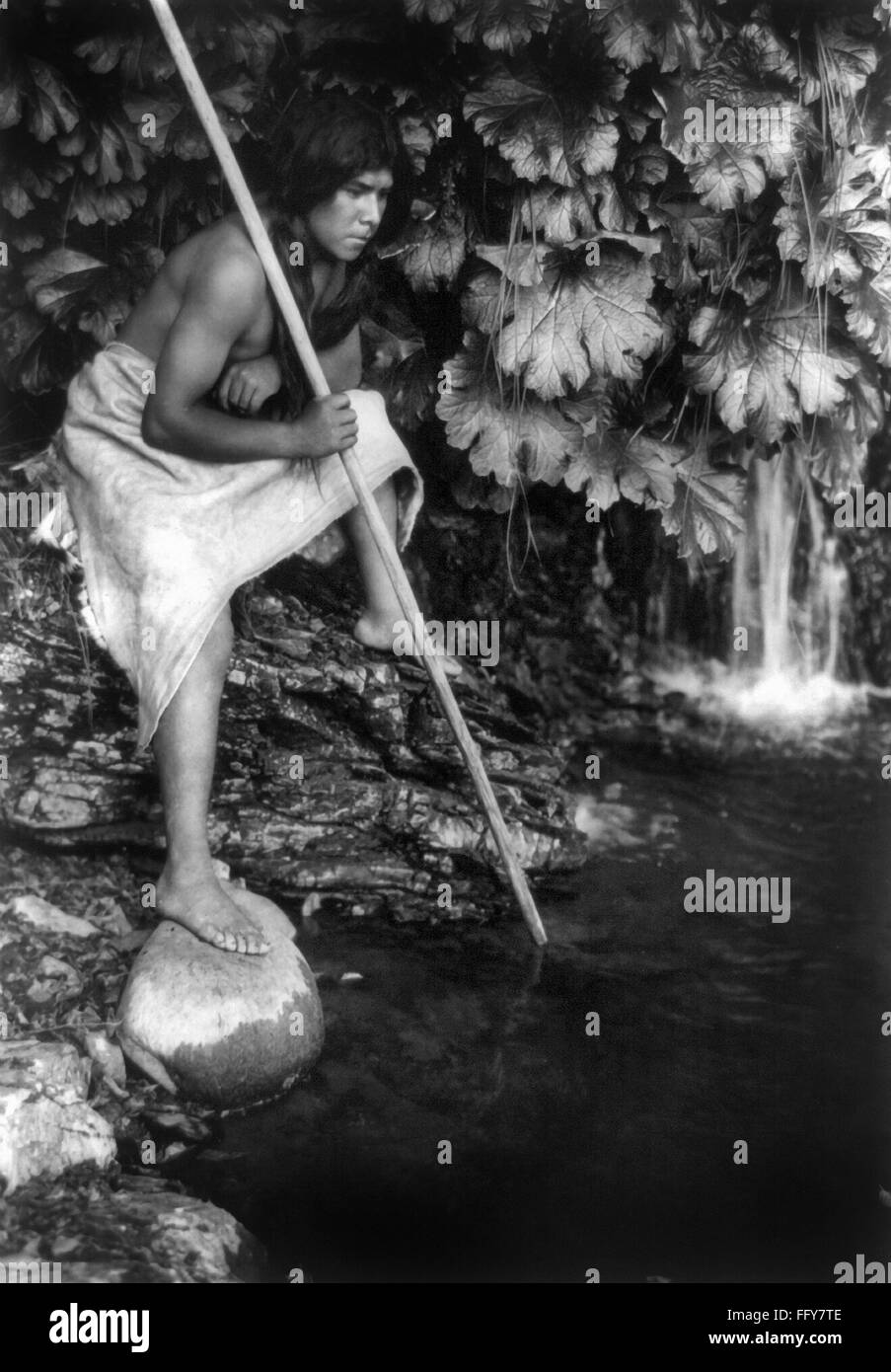 HUPA FISHERMAN, c1923. /nA Hupa Native American in western America ...