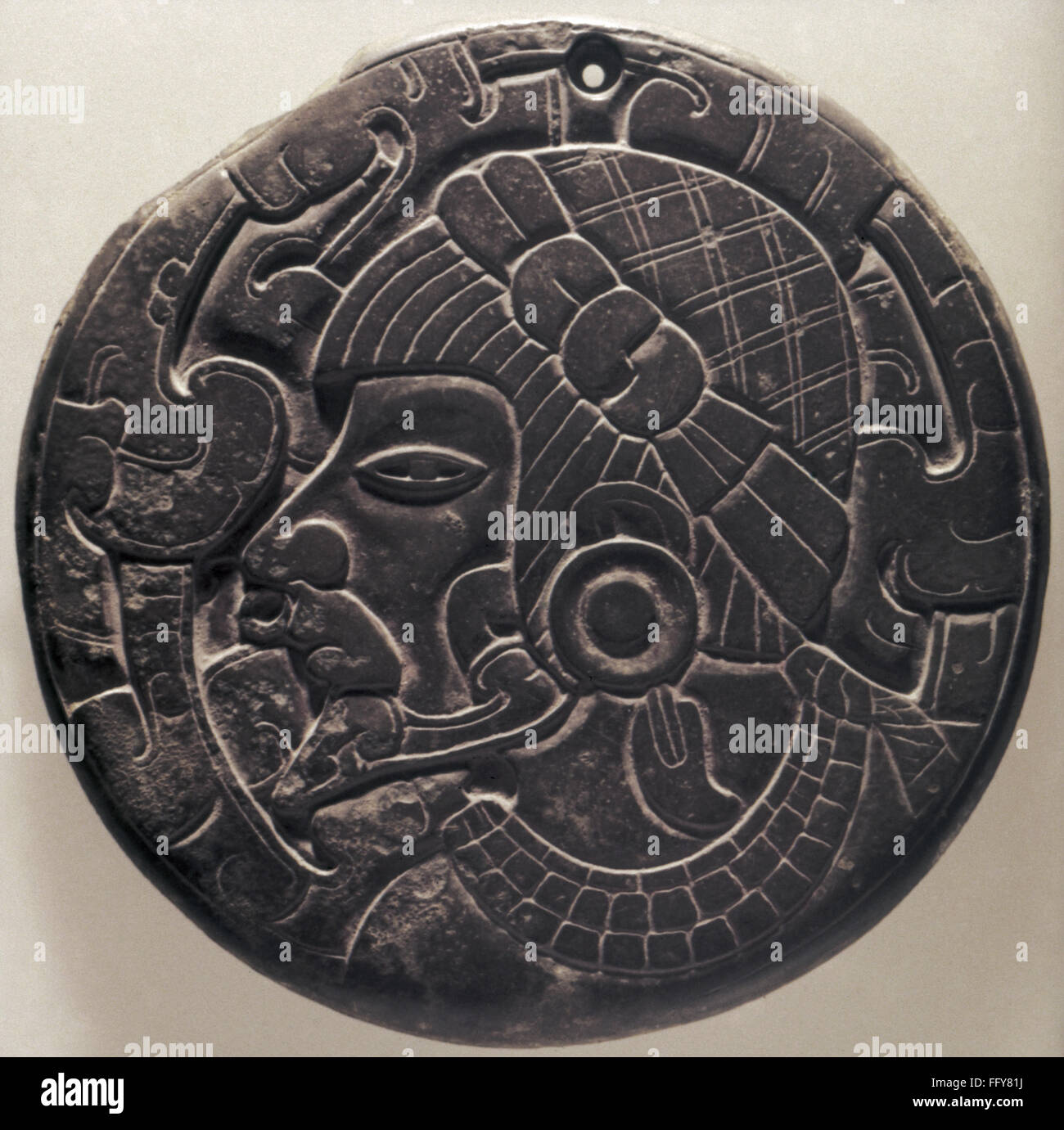 MEXICO: SLATE RELIEF. /nRelief on slate of a profile of a face, from ...