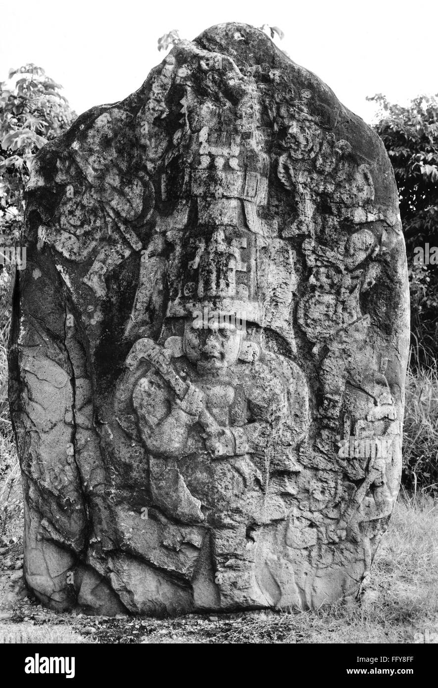 MEXICO: OLMEC MONUMENT. /n'Estela Del Rey (Stele of the King).' Olmec ...