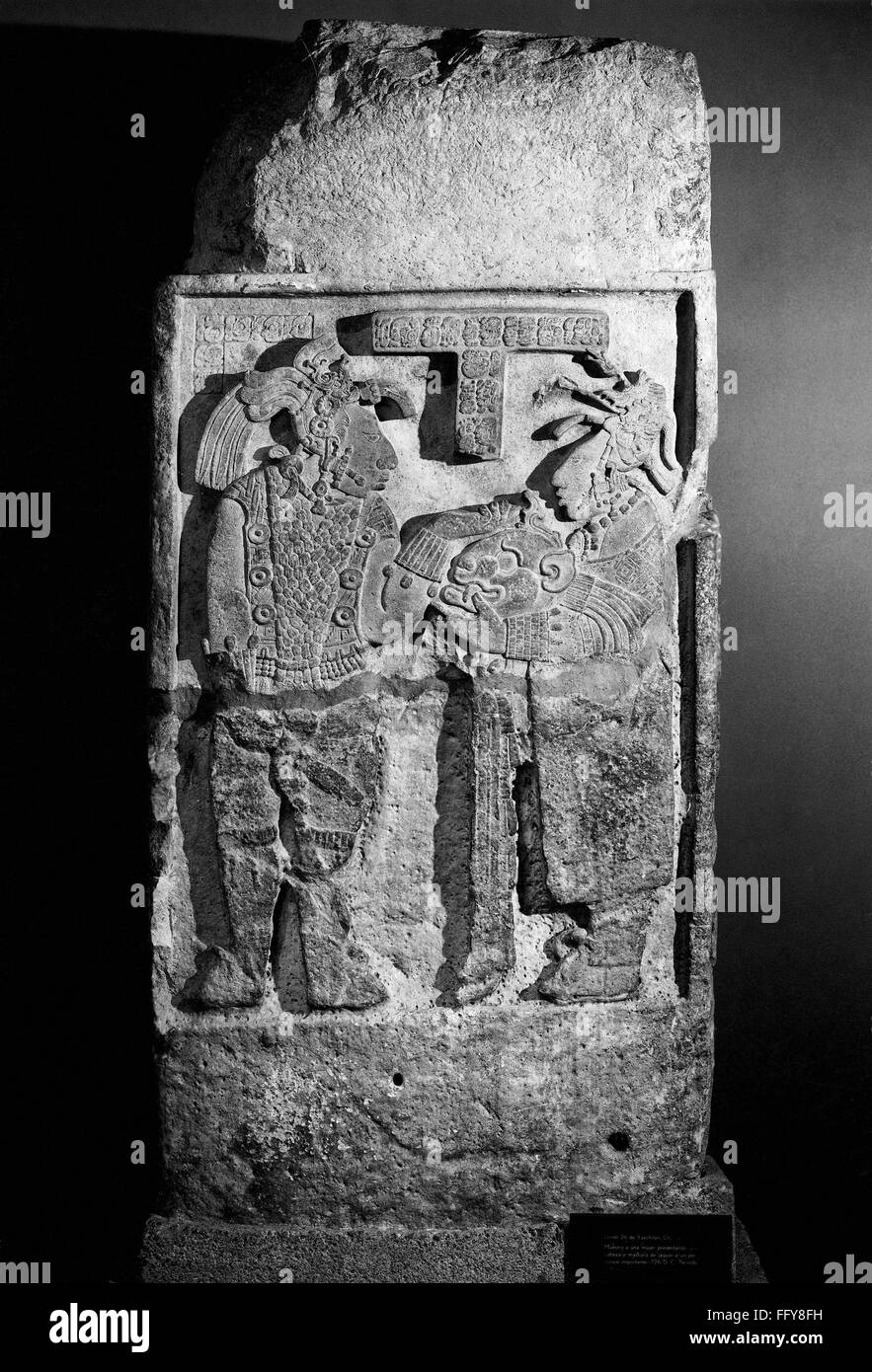 MEXICO: MAYAN RELIEF. /nLintel relief over a door at the ancient Mayan ...