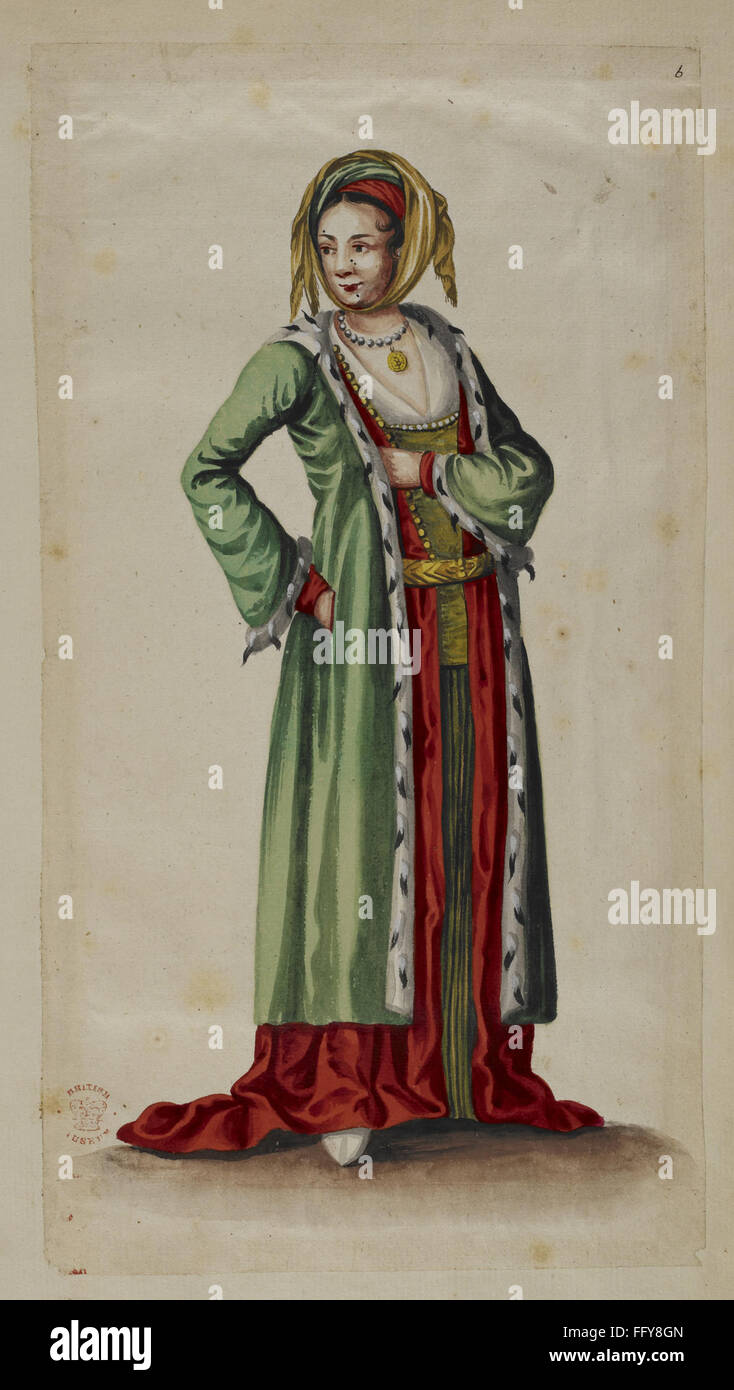 Drawing depicting a woman dressed in traditional Transylvanian Saxon ...