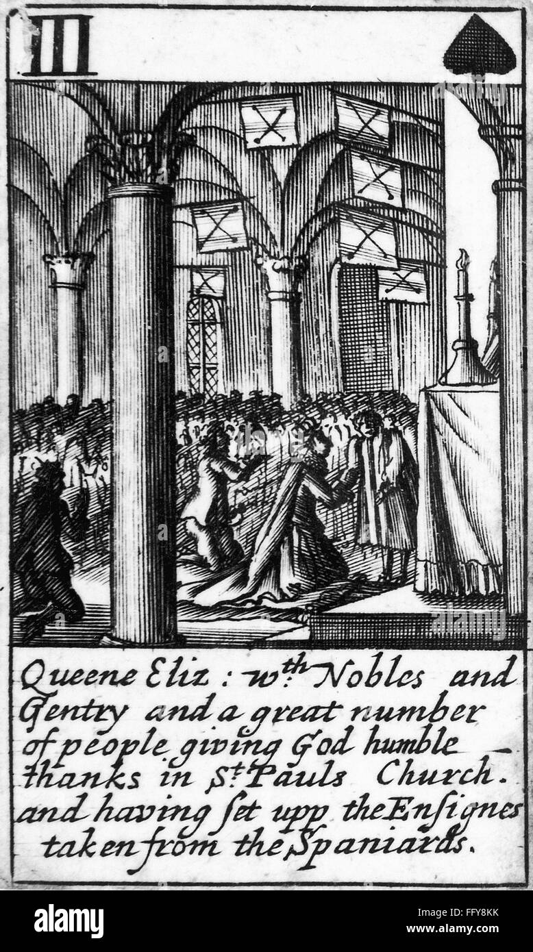 SPANISH ARMADA, 1588. /n'Queene Eliz. with Nobles and Gentry and a ...