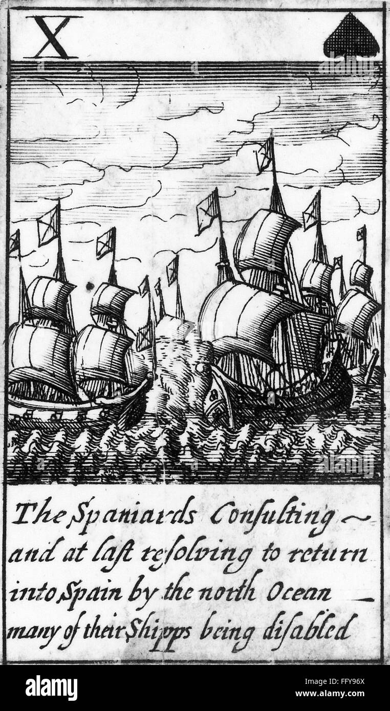 SPANISH ARMADA, 1588. /n'The Spaniards Consulting and at last resolving ...