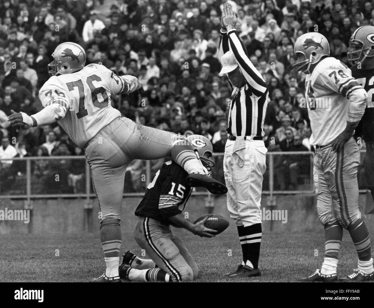 FOOTBALL GAME, 1965. /nDefensive tackle Roger Brown of the Detroit ...