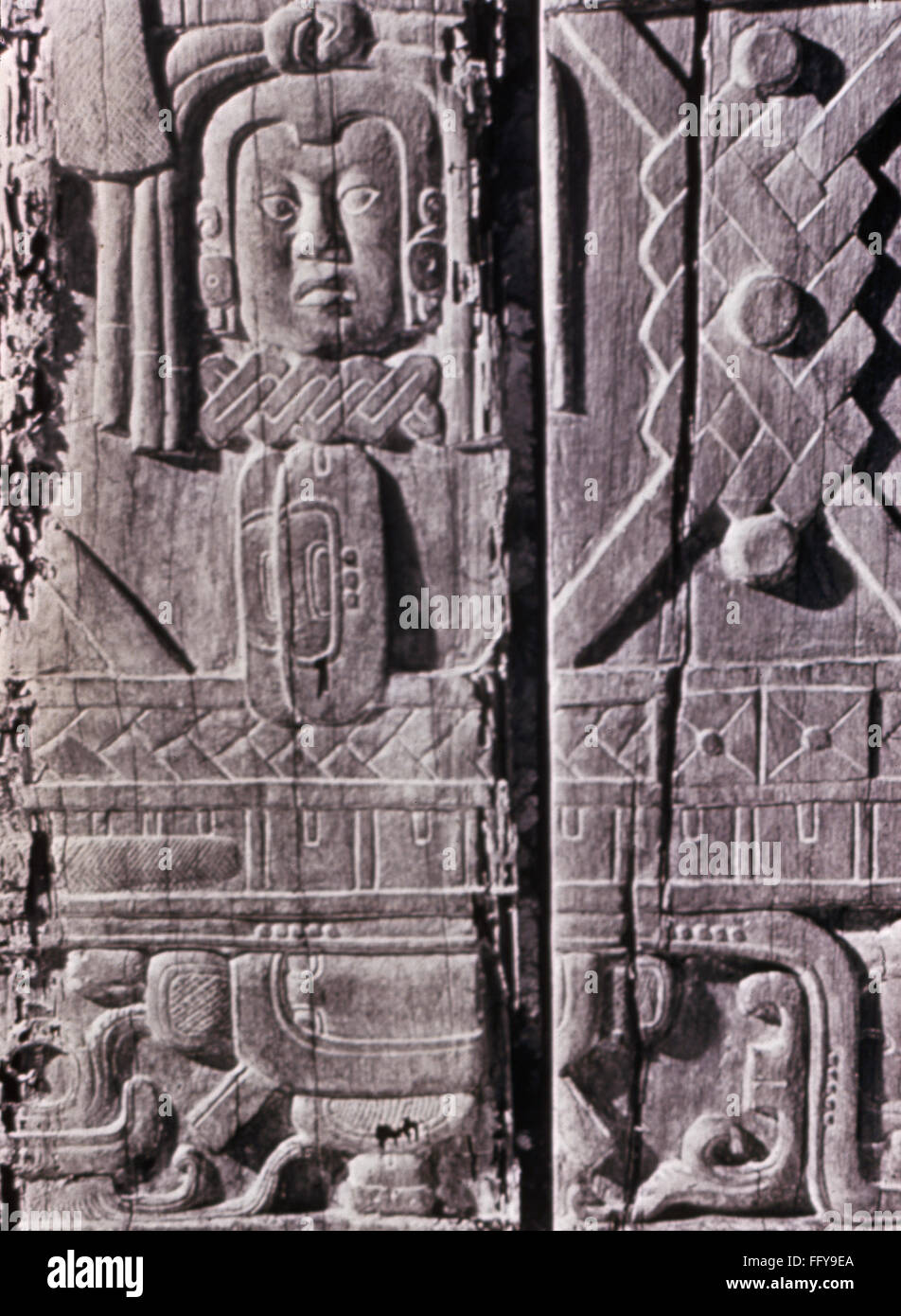 TIKAL: MAYAN LINTEL. /nDetail of Lintel 2 from the Great Temple III at ...
