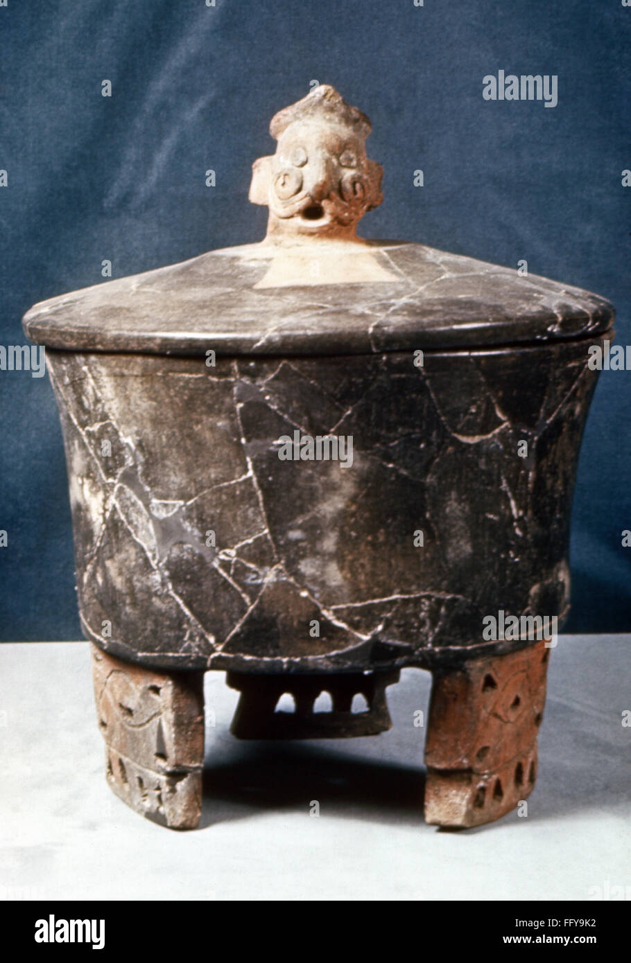 GUATEMALA: MAYAN VESSEL. /nMayan pottery tripod vessel from Kaminaljuyu ...